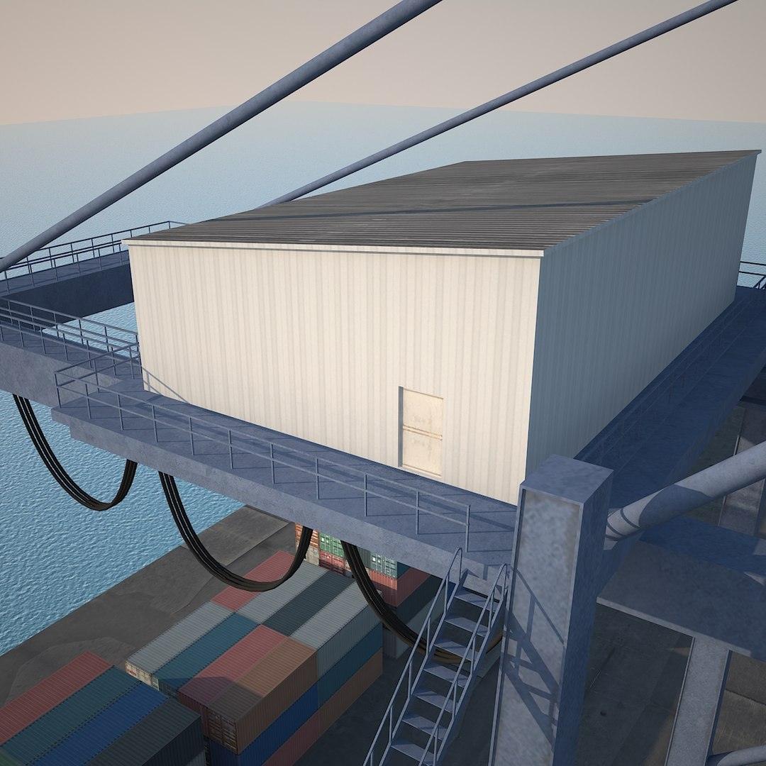 3d Port Crane Container