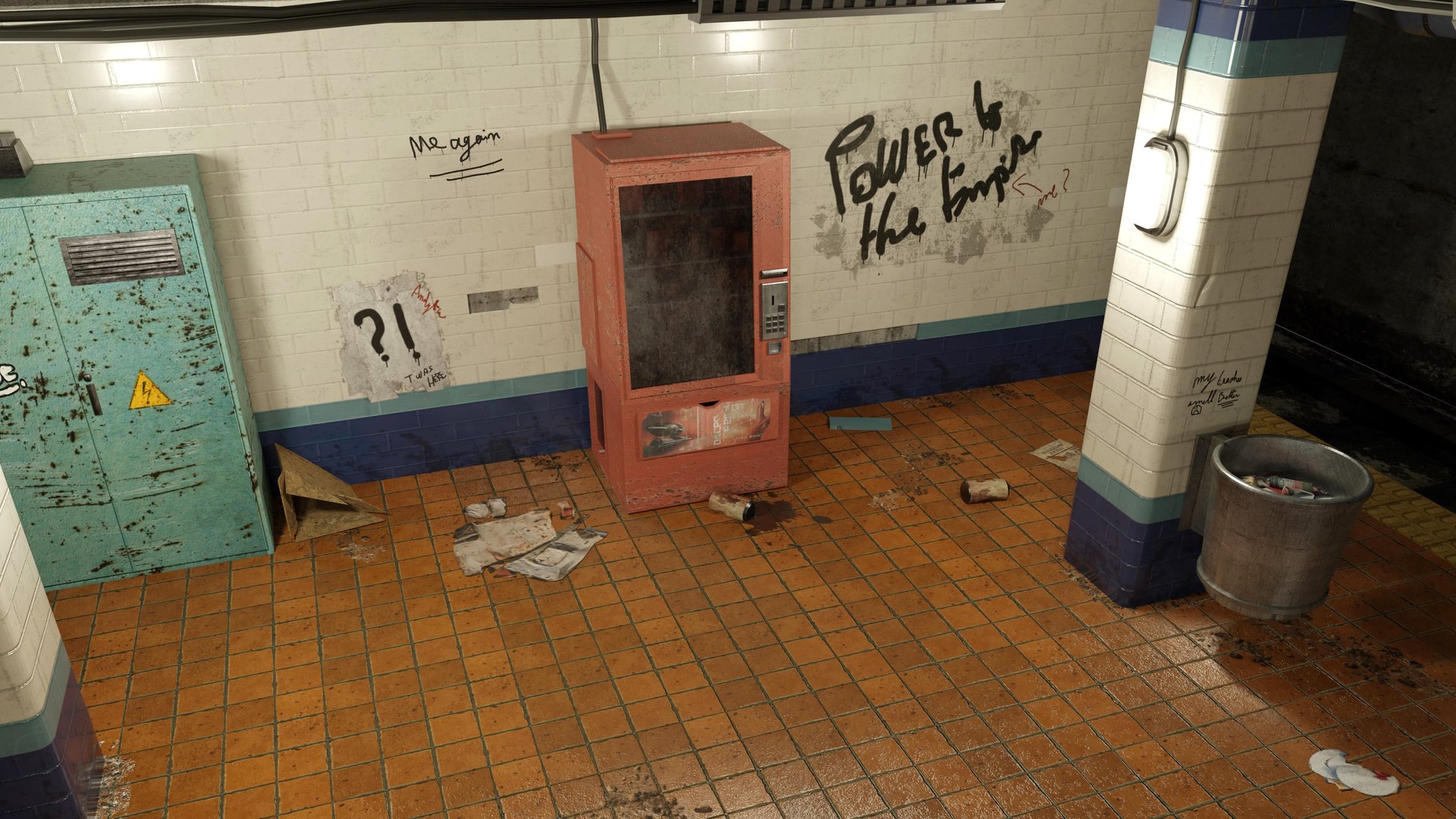 3D Old Subway Station - Blender Scene With Materials Textures UV ...