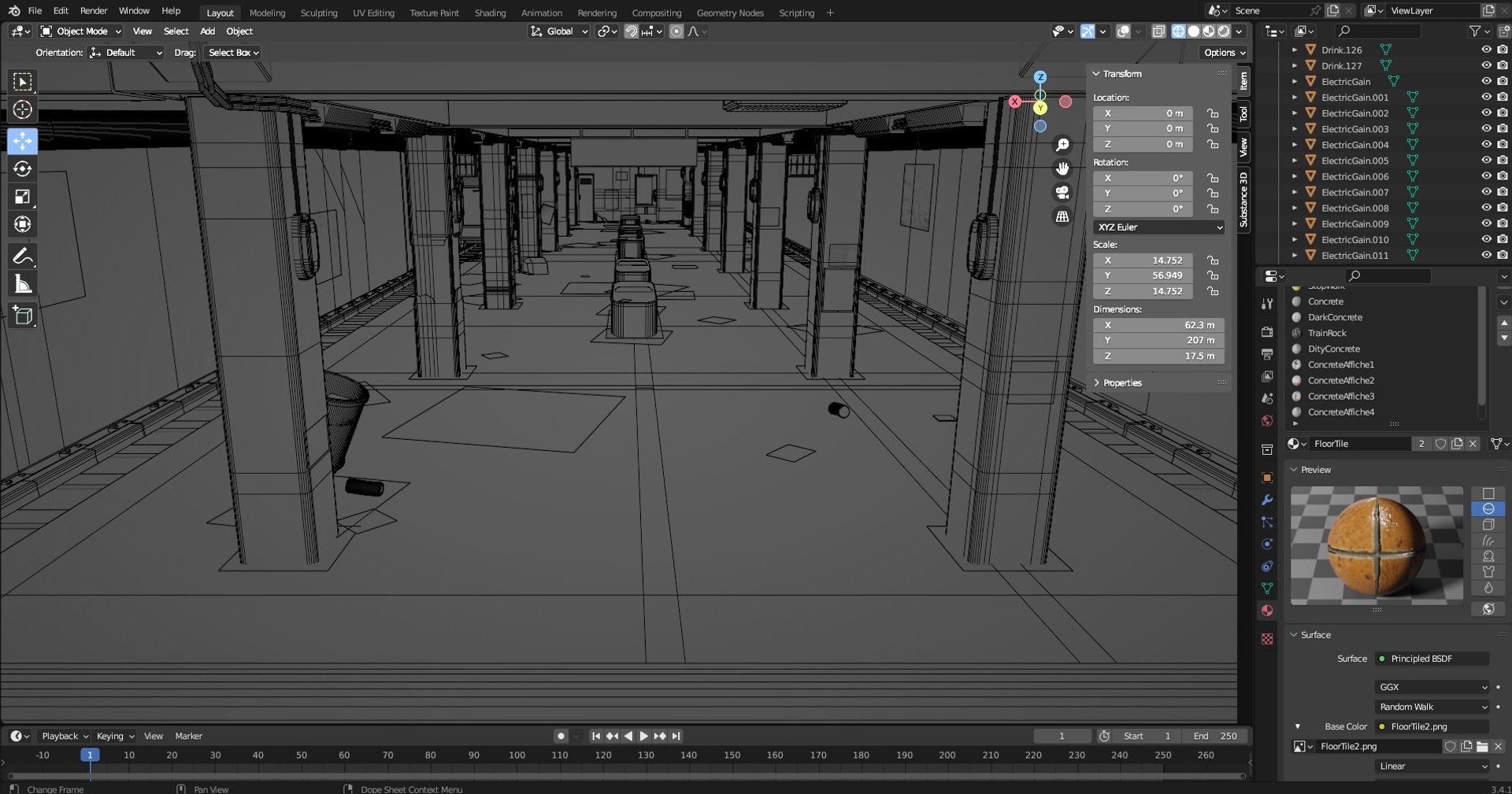 3D Old Subway Station - Blender Scene With Materials Textures UV ...