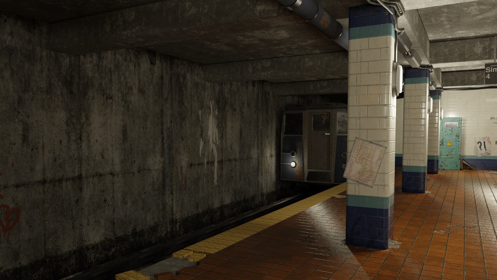 3D Old Subway Station - Blender Scene With Materials Textures UV ...