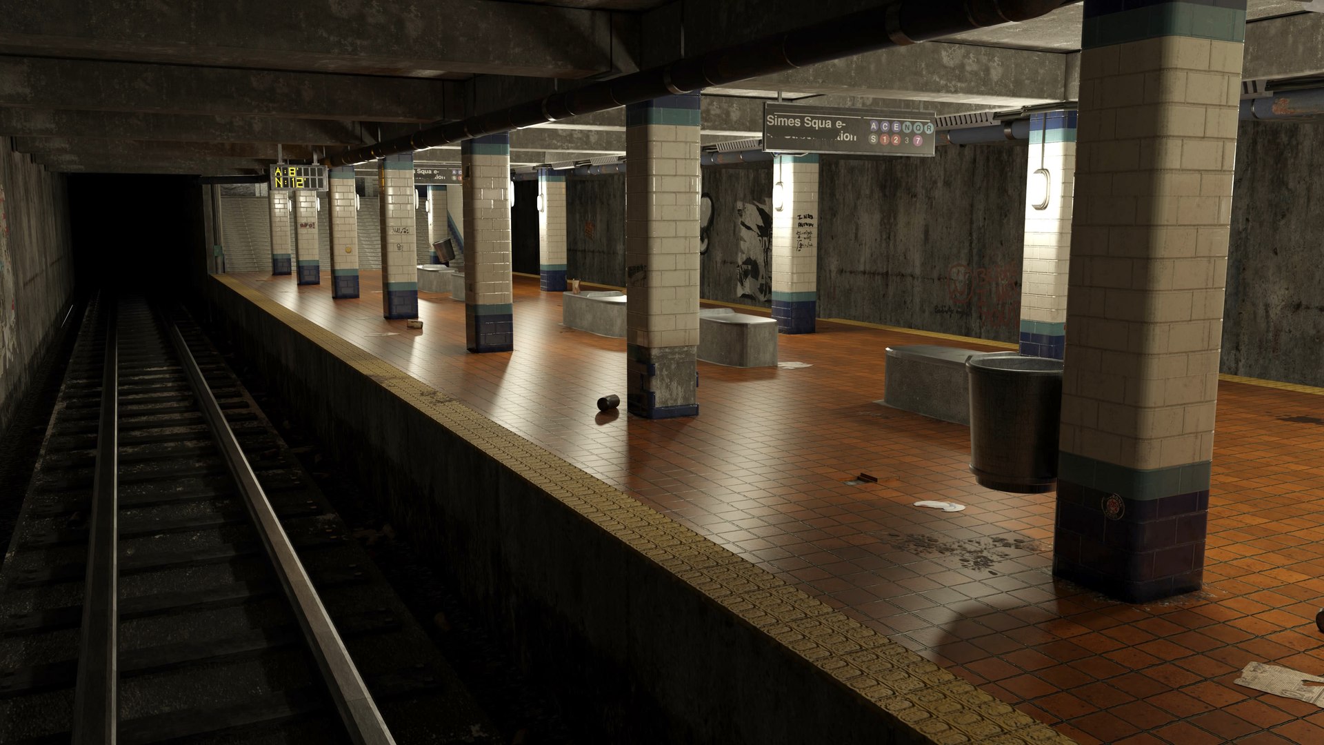 3D Old Subway Station - Blender Scene With Materials Textures UV ...