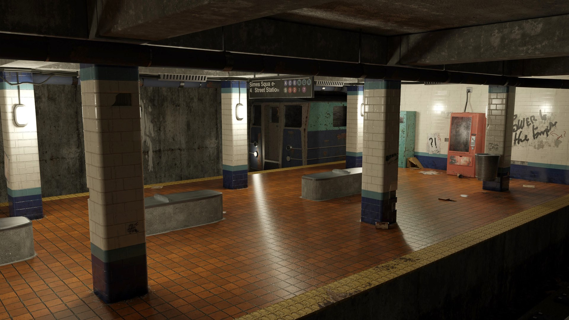 3D Old Subway Station - Blender Scene With Materials Textures UV ...