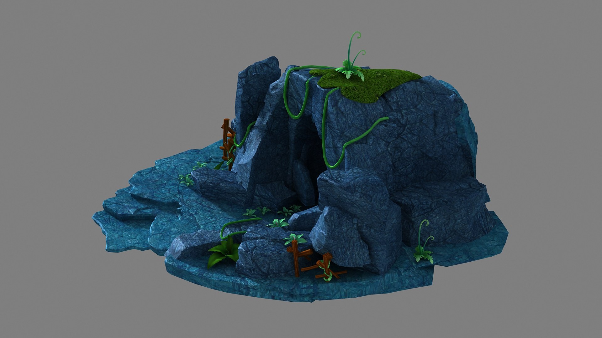 3D Model Skeleton Cave Scene Entrance To The Cave Rock - TurboSquid 2245147