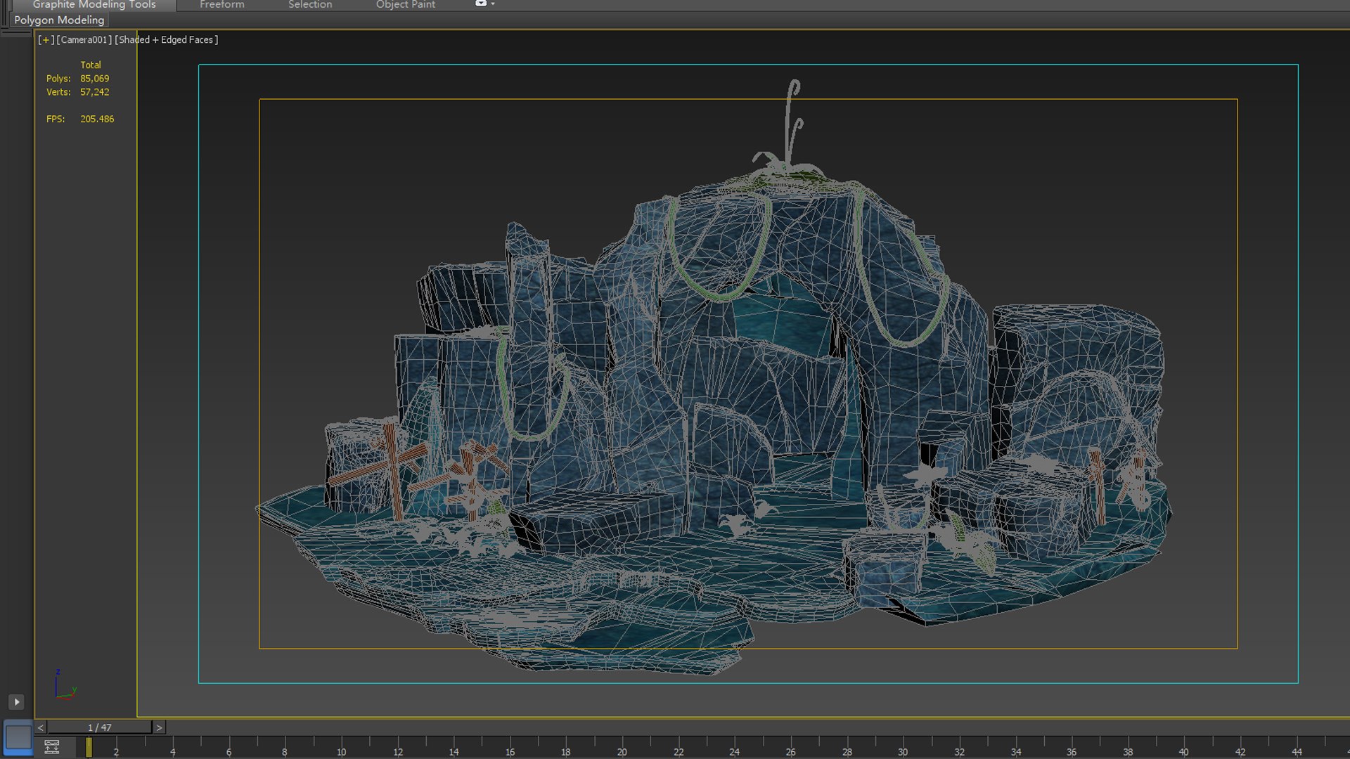 3D Model Skeleton Cave Scene Entrance To The Cave Rock - TurboSquid 2245147