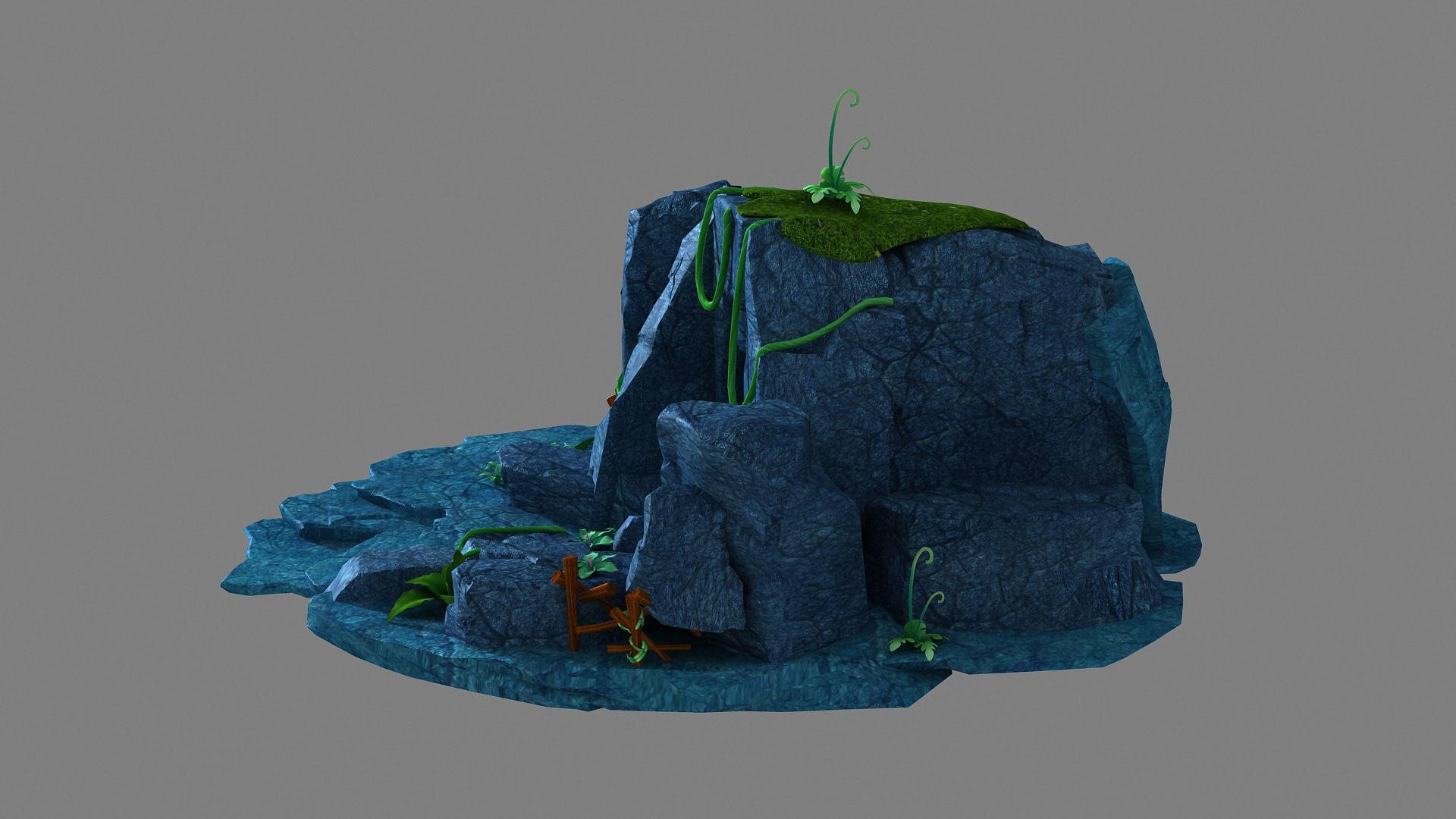 3D Model Skeleton Cave Scene Entrance To The Cave Rock - TurboSquid 2245147