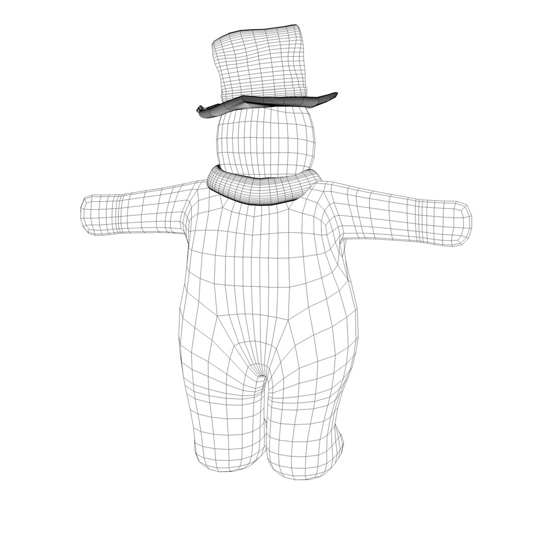 Snowman Christmas Hat 3d Model