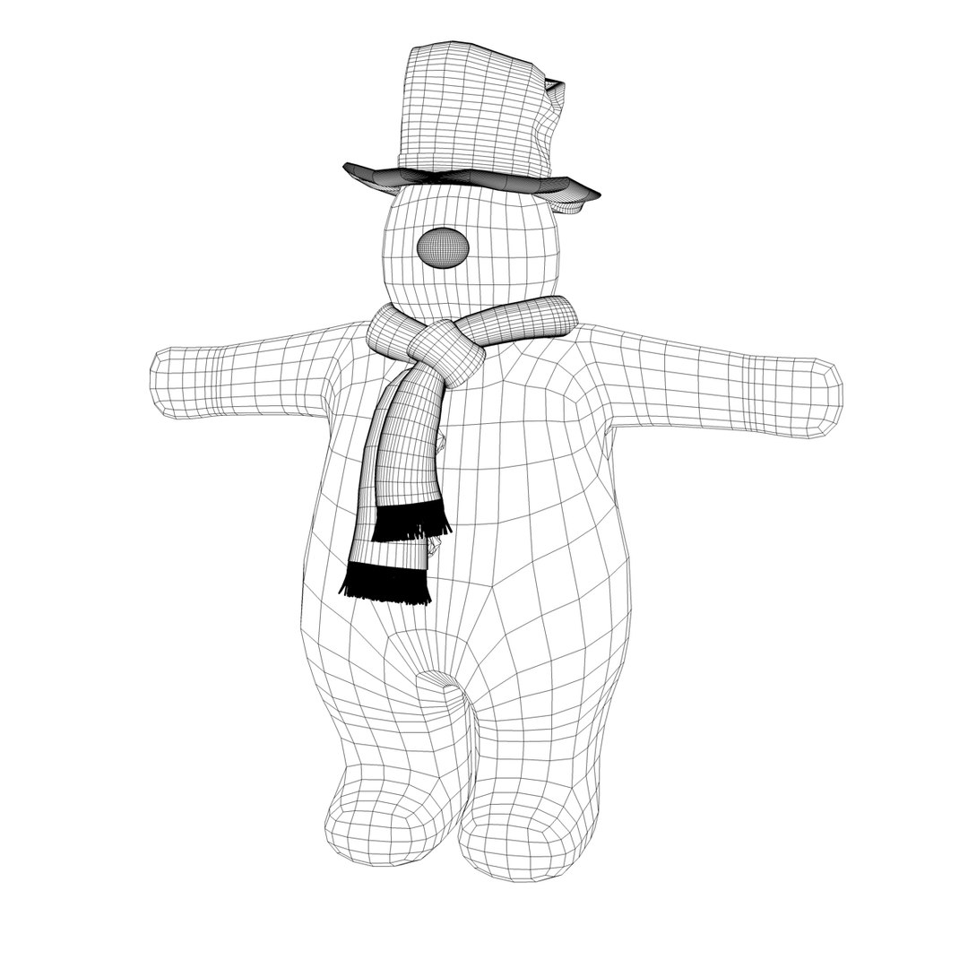 Snowman Christmas Hat 3d Model
