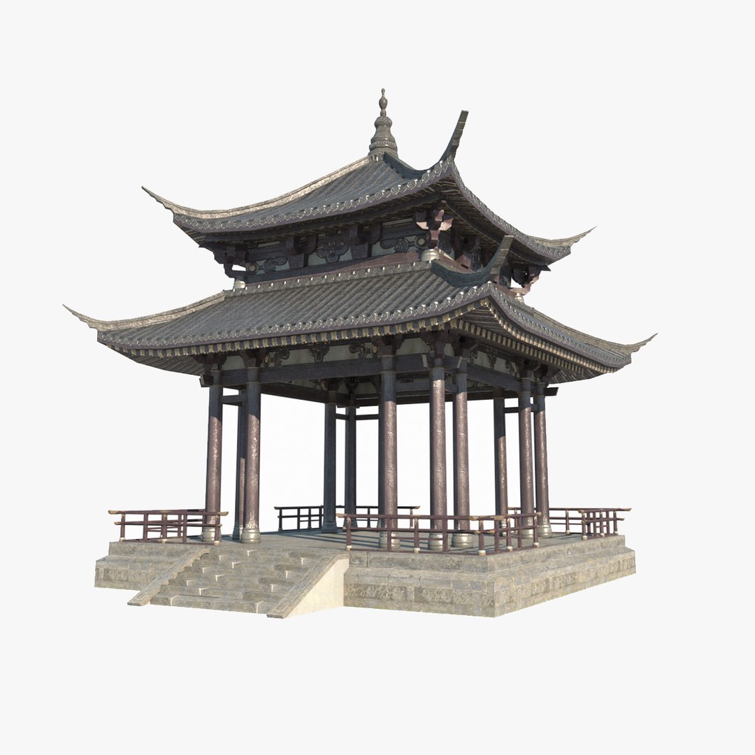 Square Pavilion In Ancient Asian Architecture 3D Model - TurboSquid 2039349