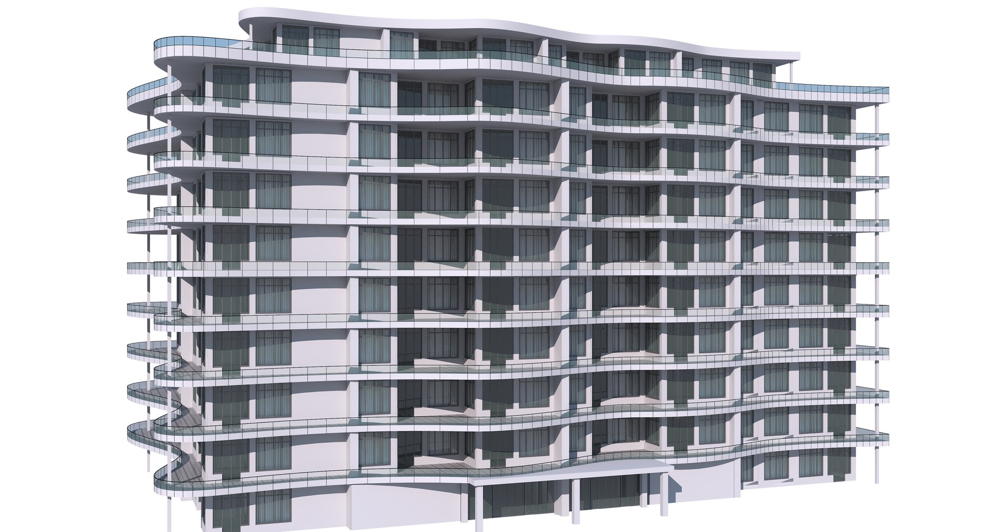 3D apartment building modern - TurboSquid 1367735