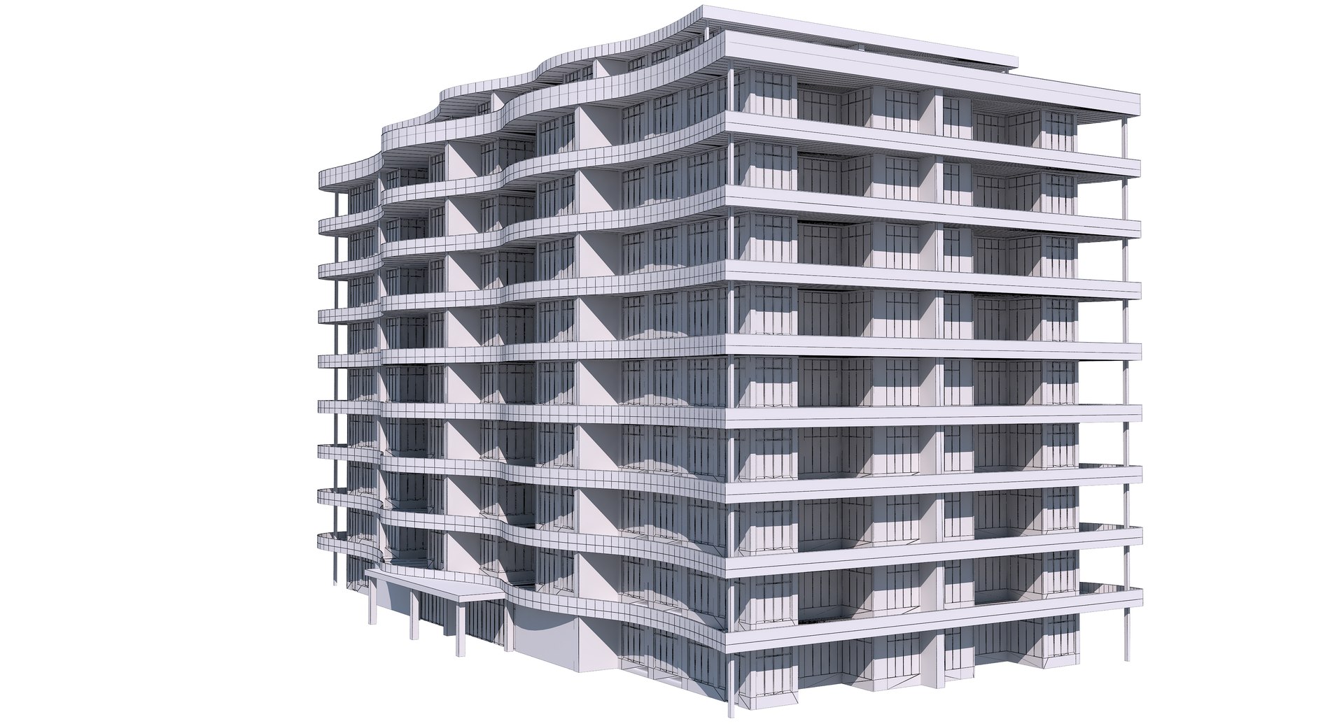 3D apartment building modern - TurboSquid 1367735