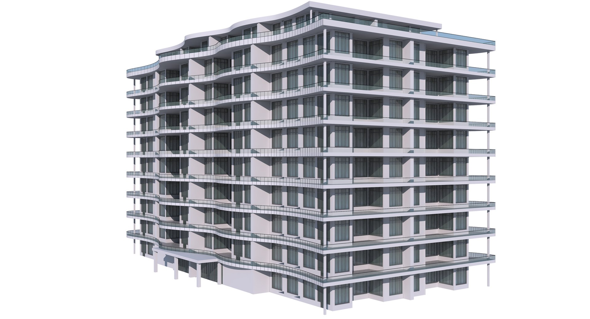 3D apartment building modern - TurboSquid 1367735