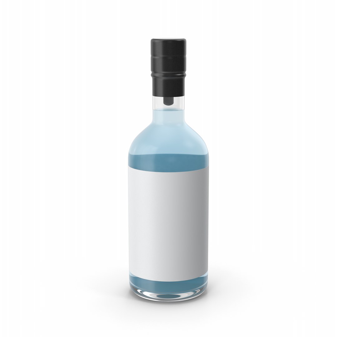 3D Blue Dry Gin Bottle - TurboSquid 1848227