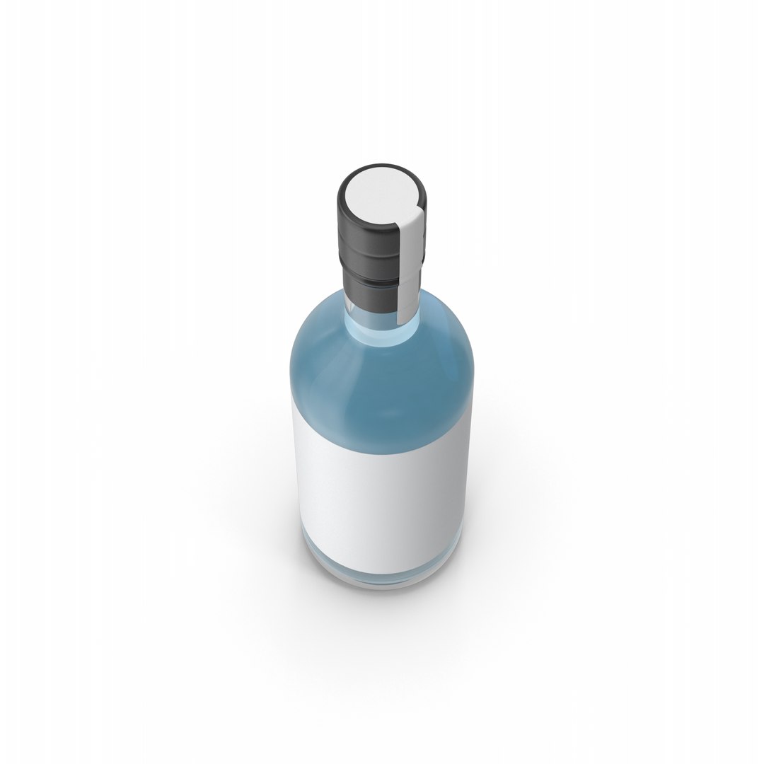 3D Blue Dry Gin Bottle - TurboSquid 1848227