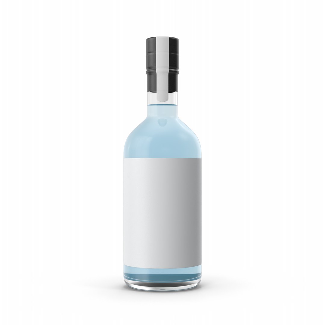 3D Blue Dry Gin Bottle - TurboSquid 1848227