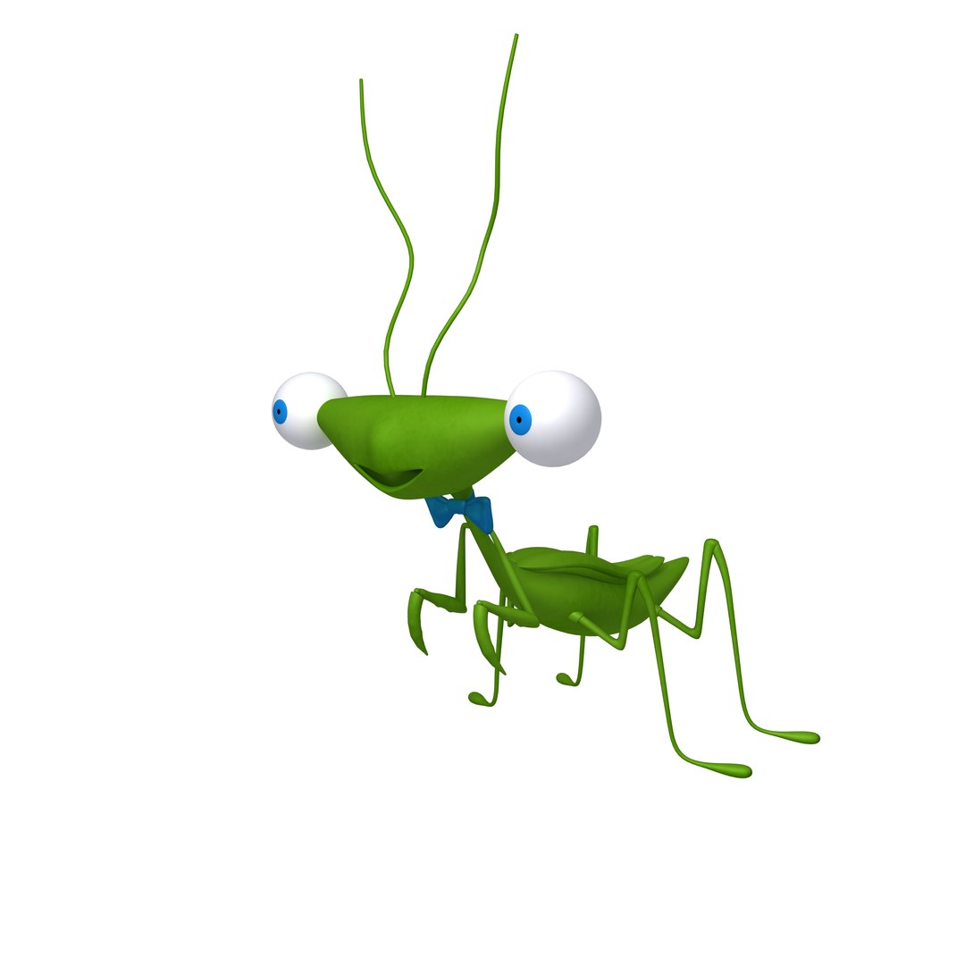 3D Praying Mantis Cartoon 02 - TurboSquid 2029541