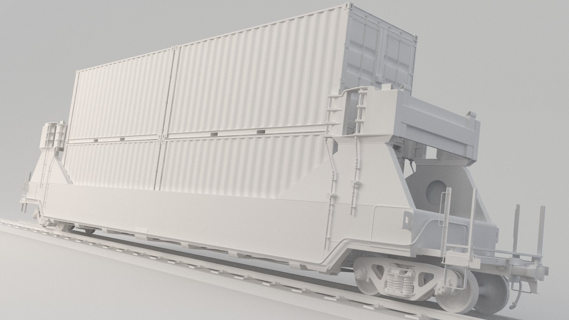 Container Train Wagon Model - TurboSquid 1524136