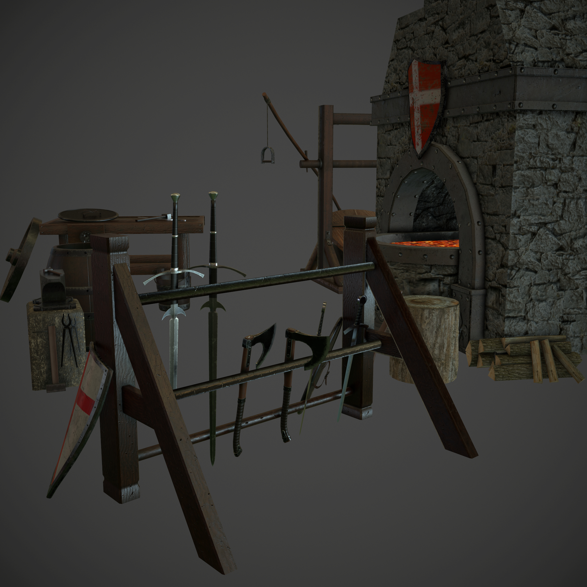 3d medieval props model