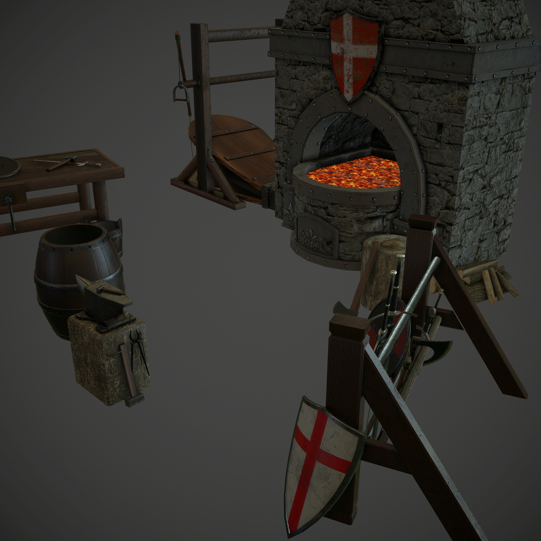 3d medieval props model