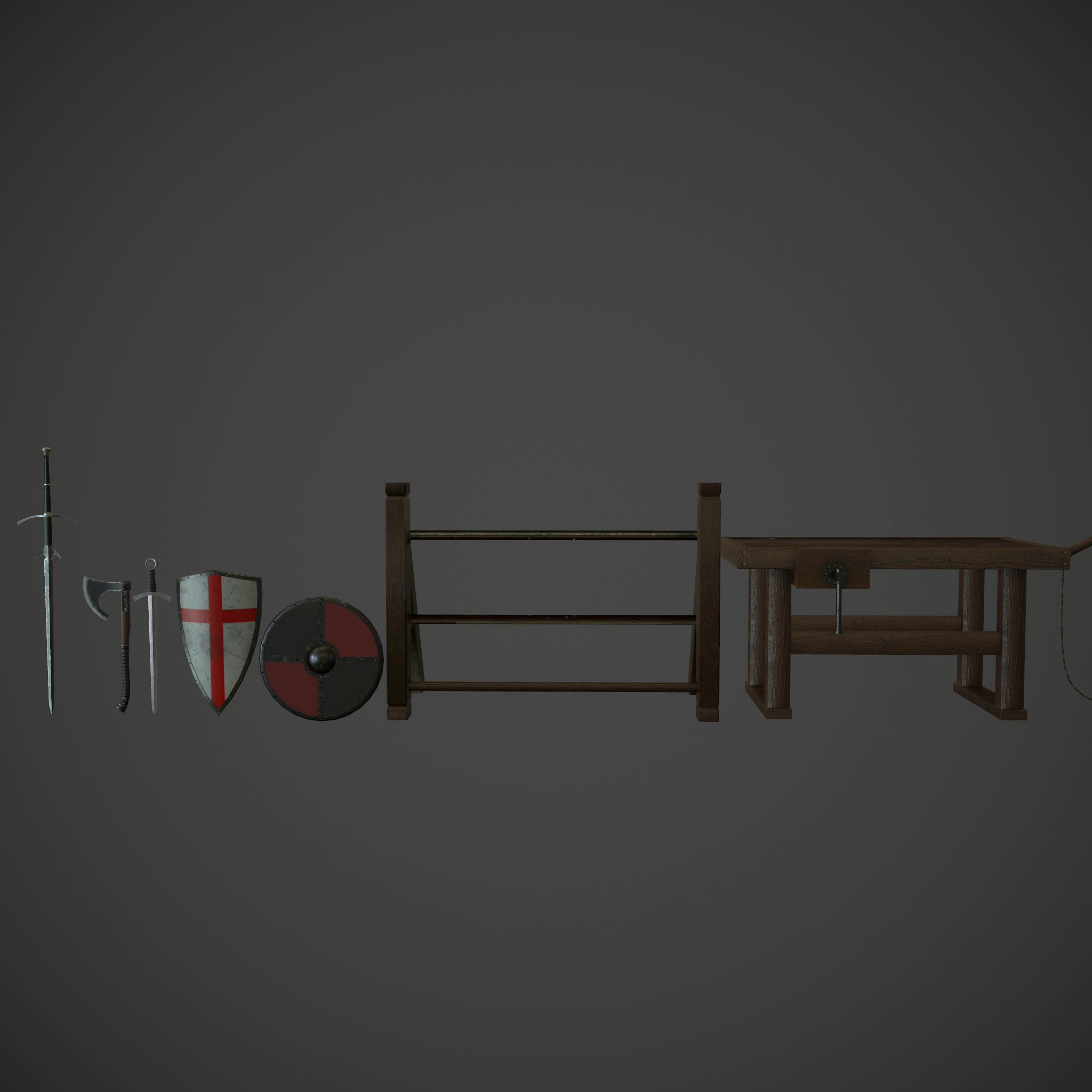3d medieval props model