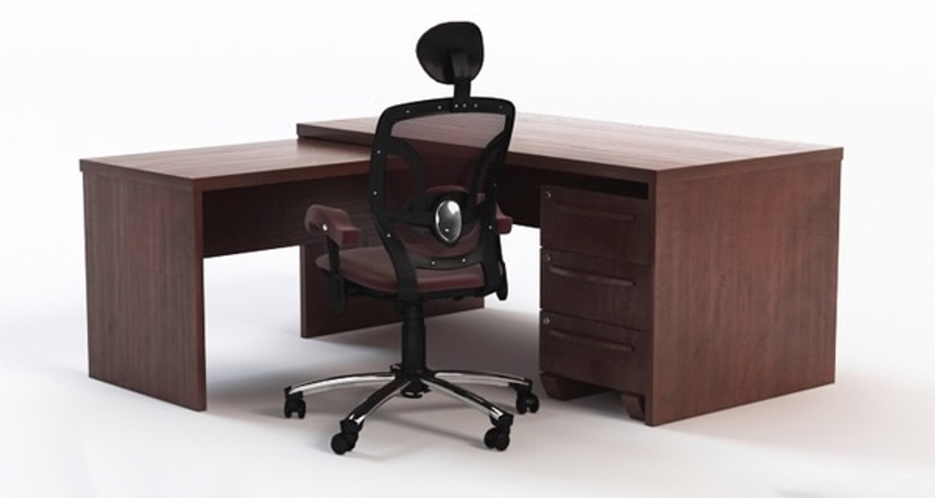 Corner Office Desk 3d 3ds