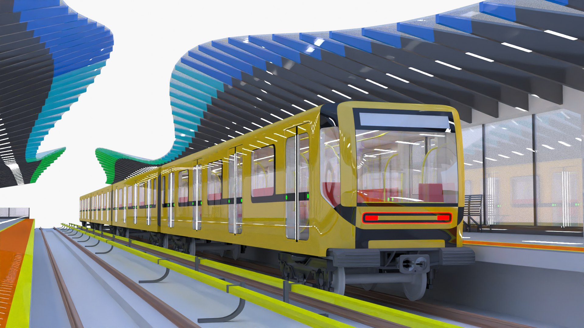 modelo 3d Concepto de estación de metro - TurboSquid 2161223