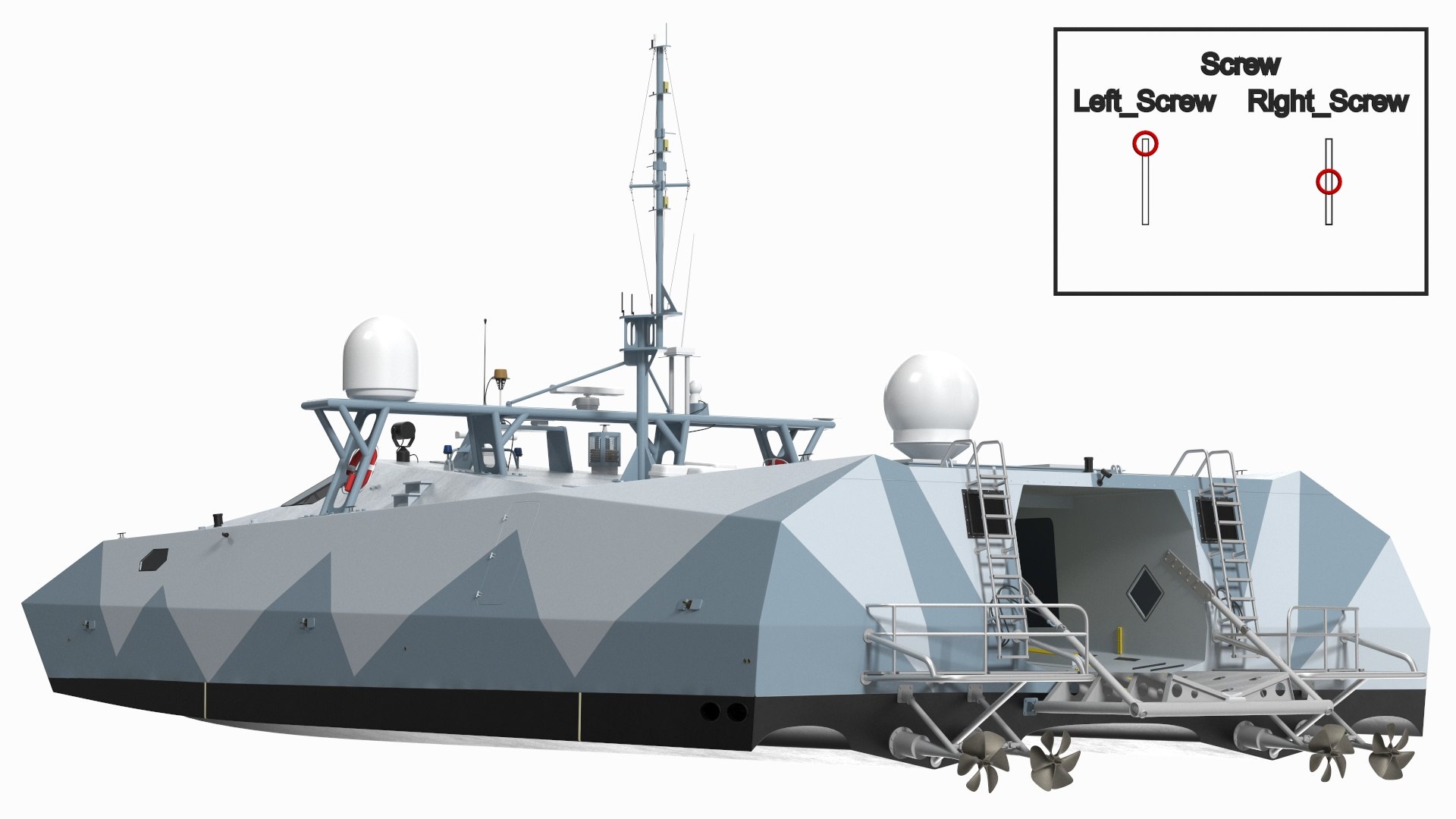 3D M80 Stiletto Stealth Naval Ship Rigged - TurboSquid 2182966