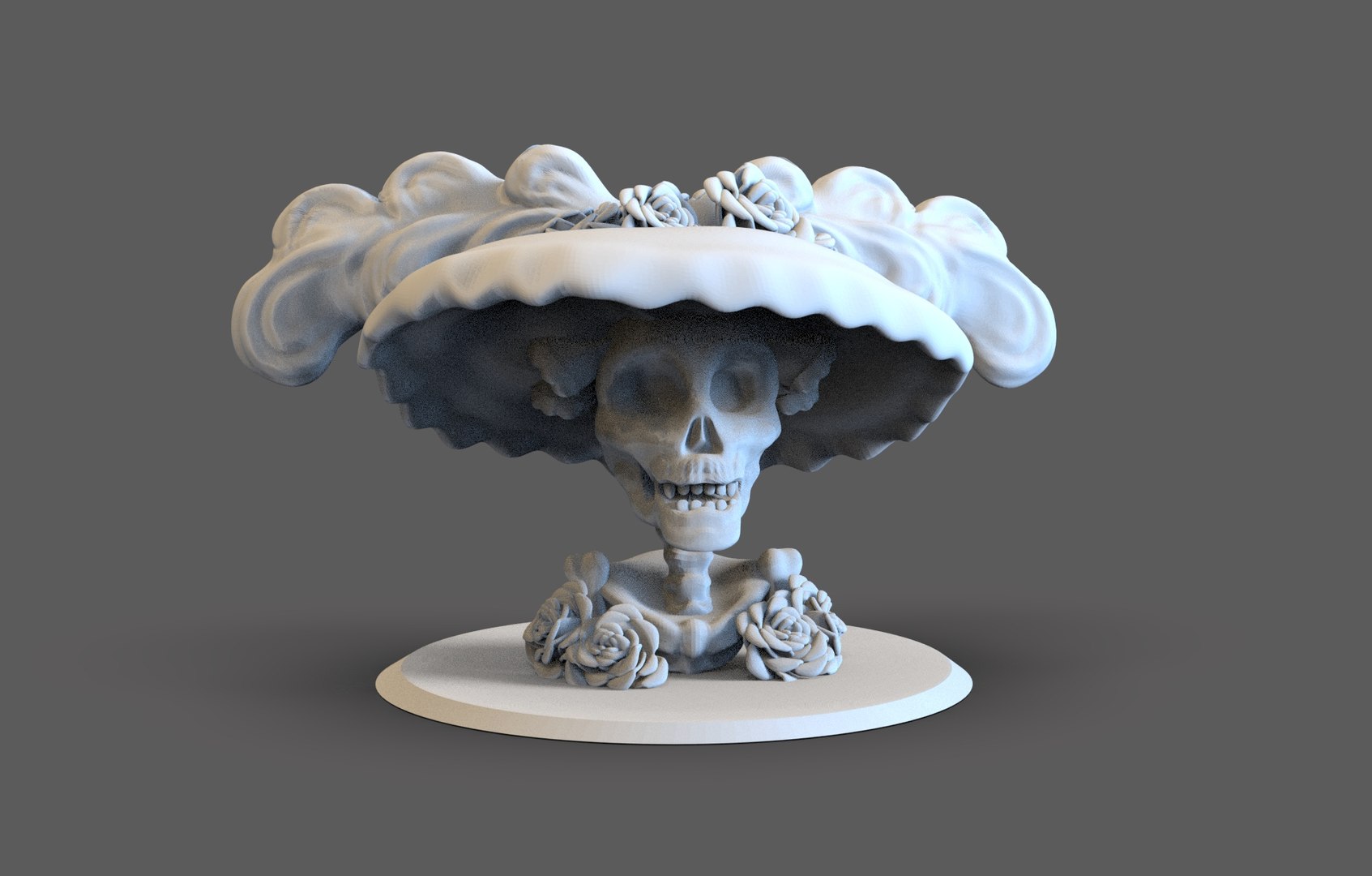 3D La Catrina Bust - TurboSquid 2284433