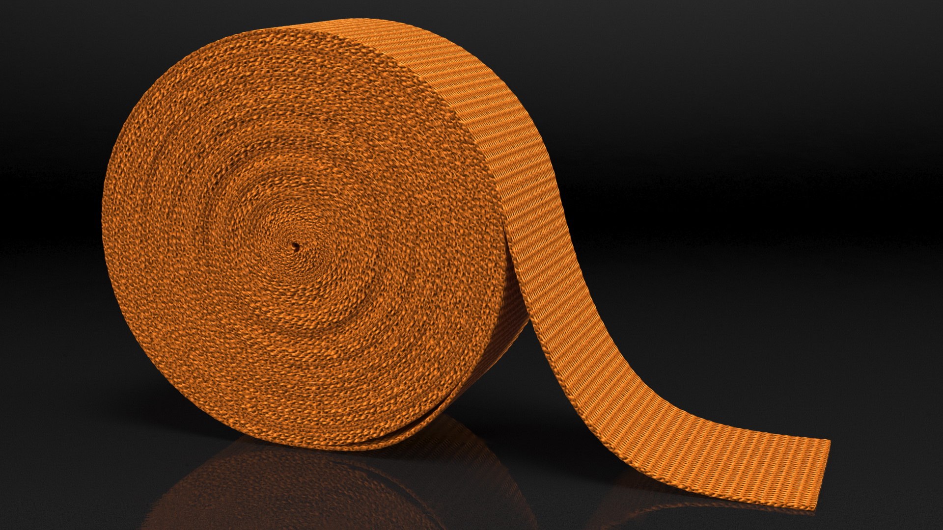 3D Model Webbing Belt Strap Roll Orange - TurboSquid 1841741