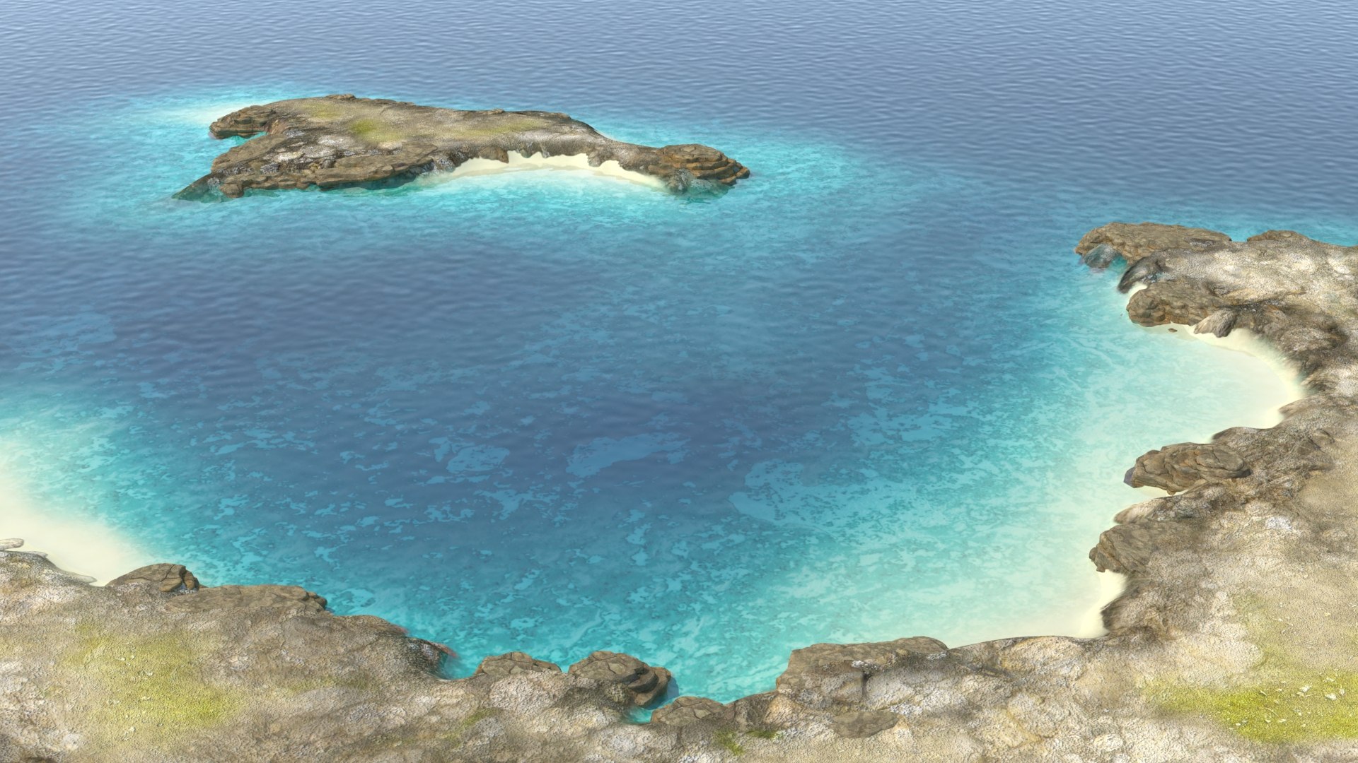 3D Islands In The Ocean With Sand And Rocks - TurboSquid 2213191