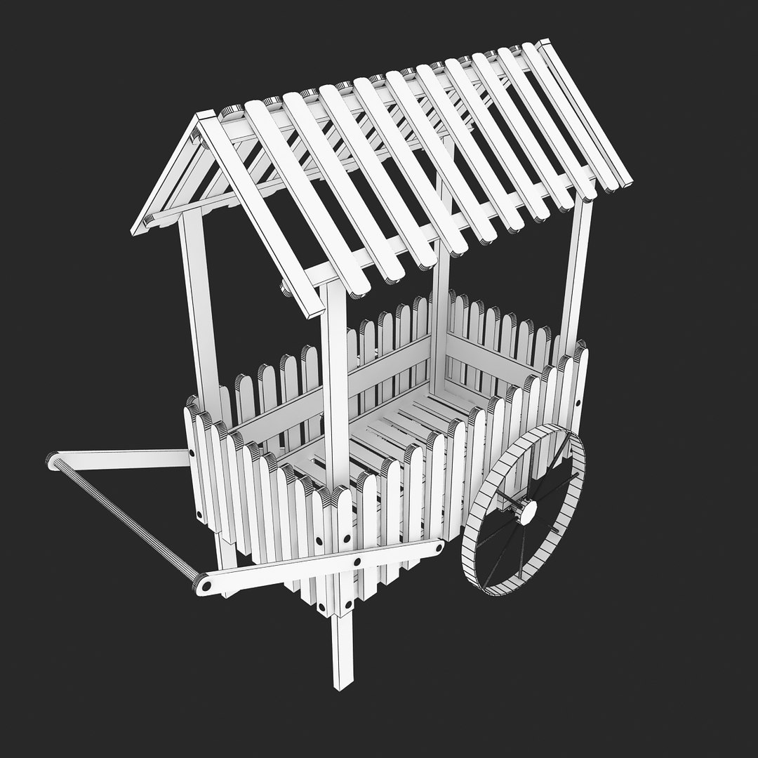 Peddler Flower Cart 3d Model