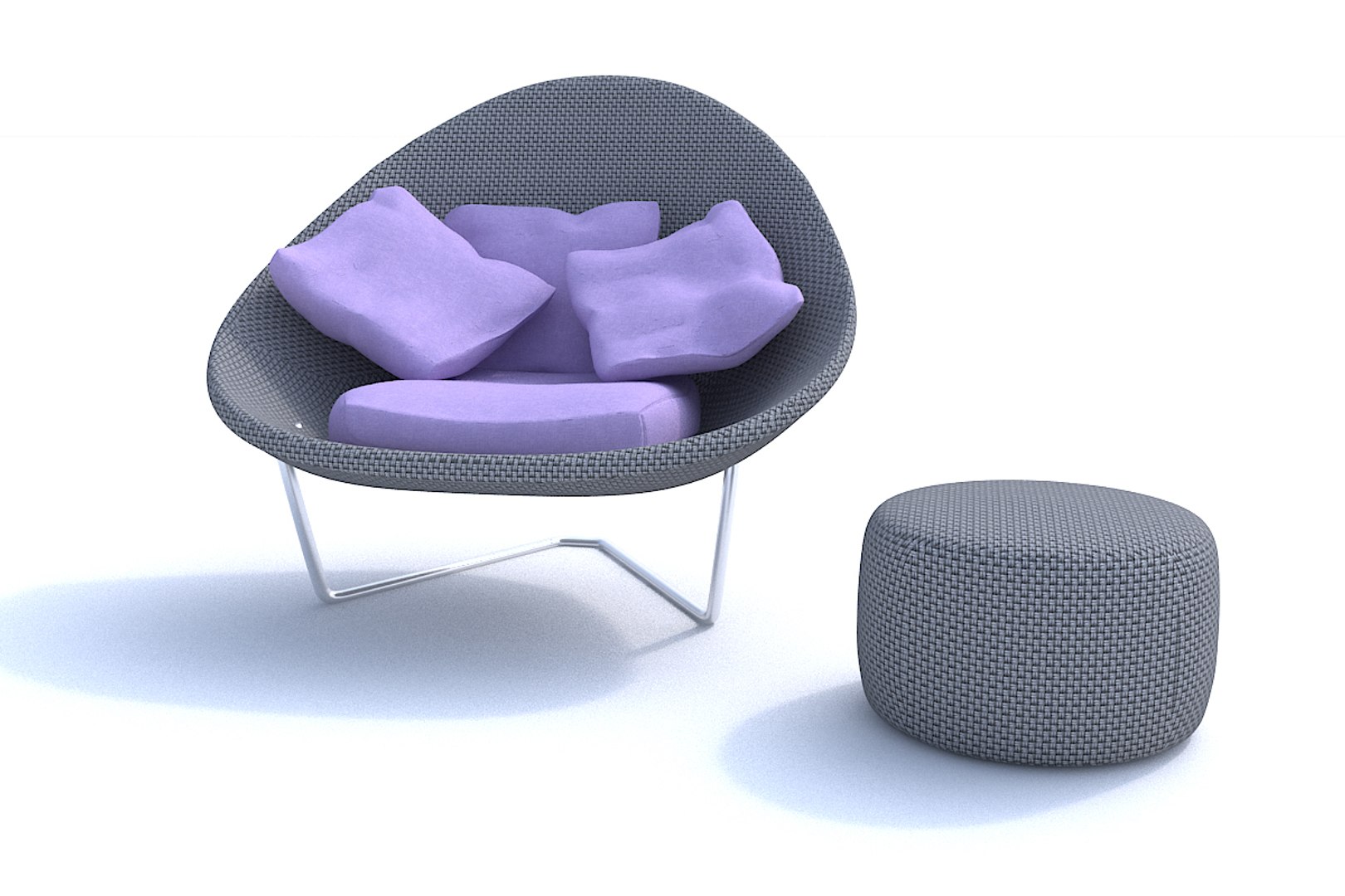set 7 stylish lounge furniture 3d model