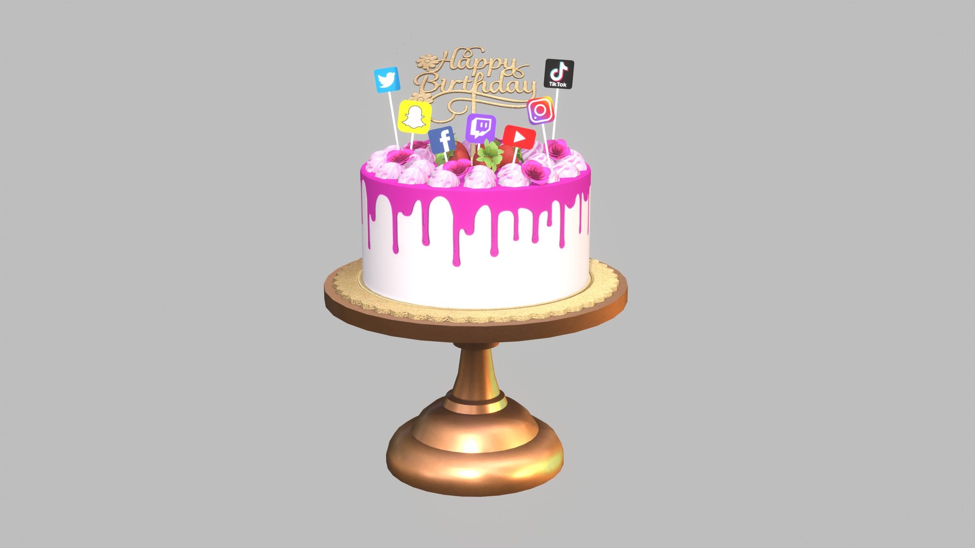 3D Happy Birthday Cake - TurboSquid 1956972