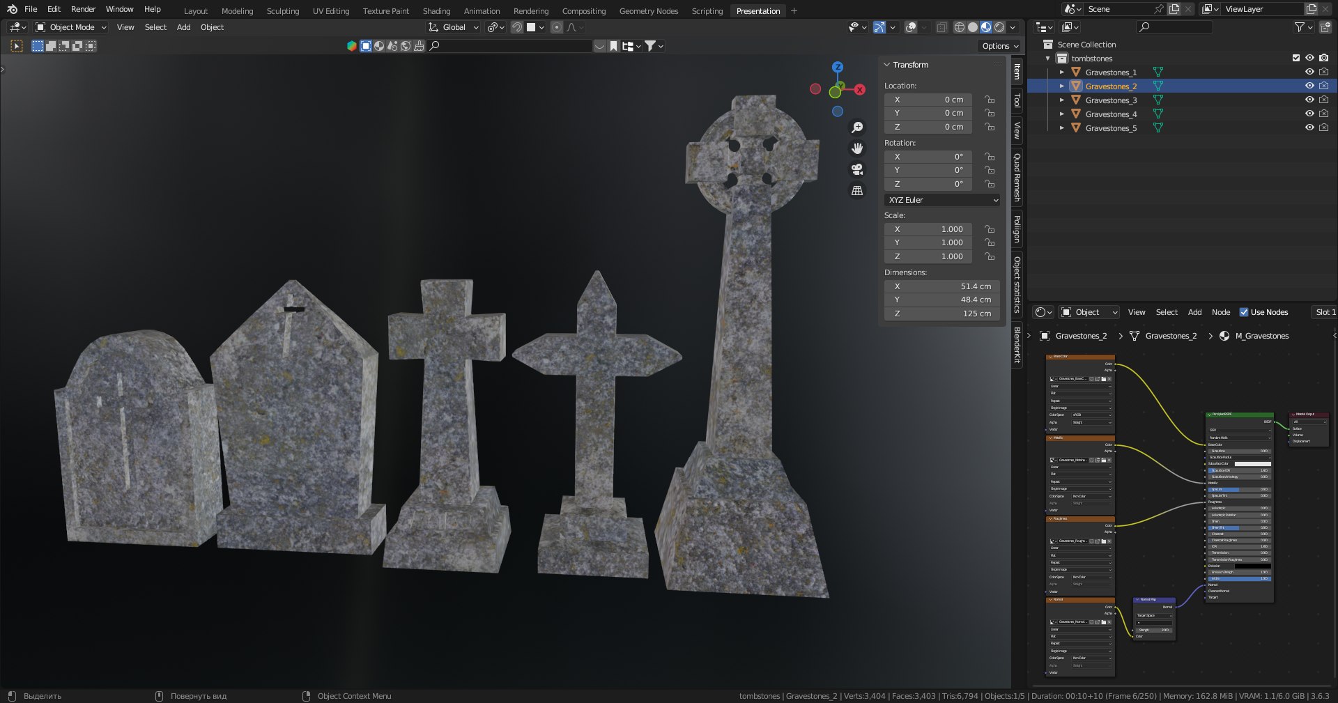 Gravestones 3D - TurboSquid 2150722