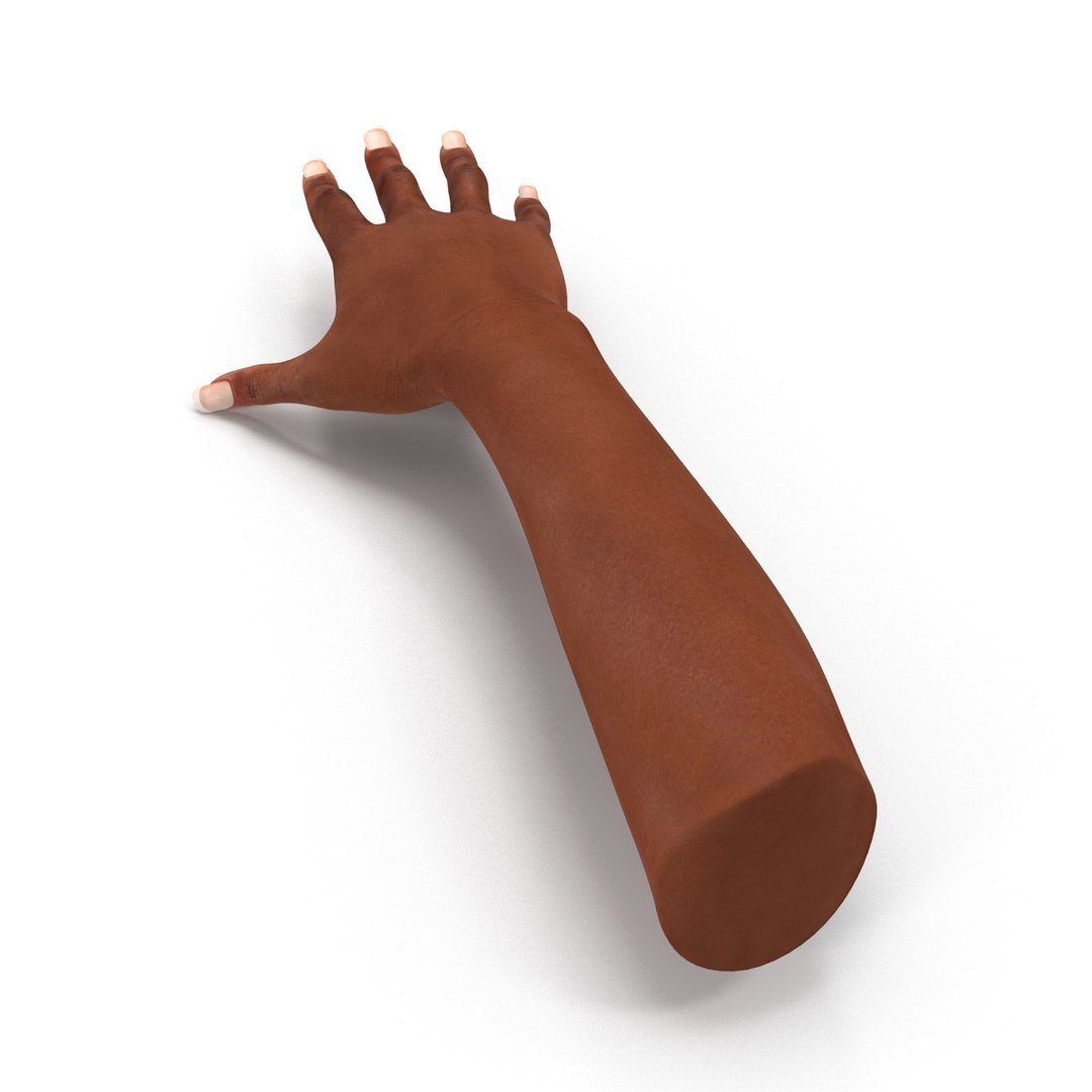 3d female hand african american model