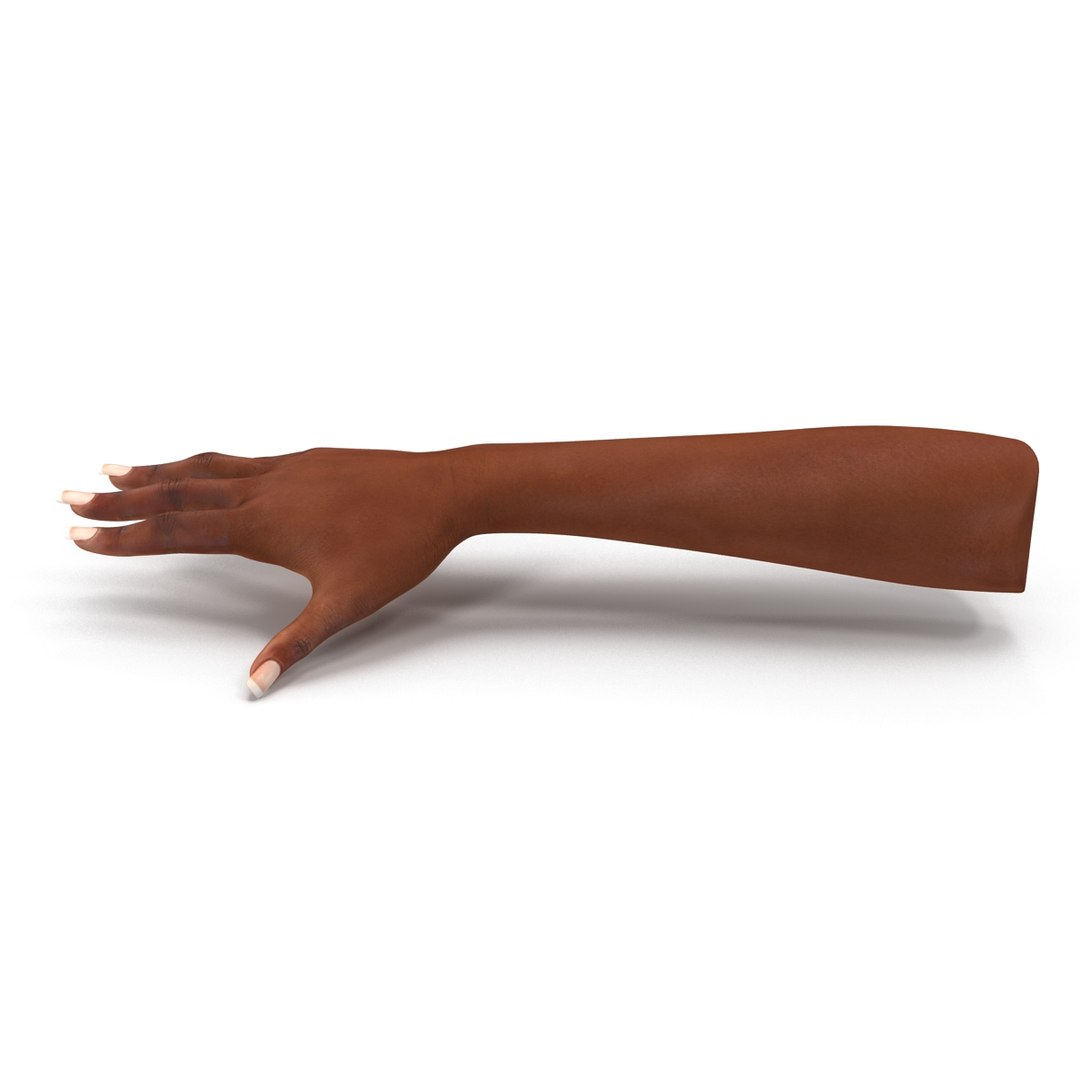 3d female hand african american model