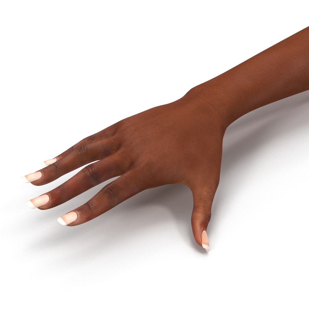 3d female hand african american model
