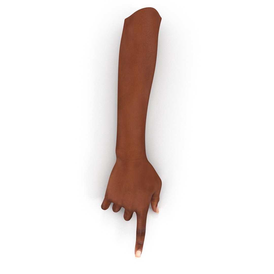 3d female hand african american model