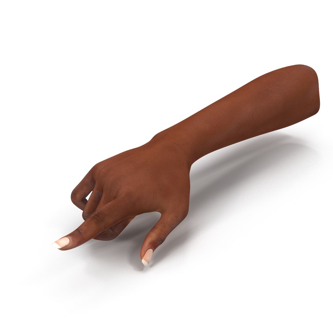 3d female hand african american model