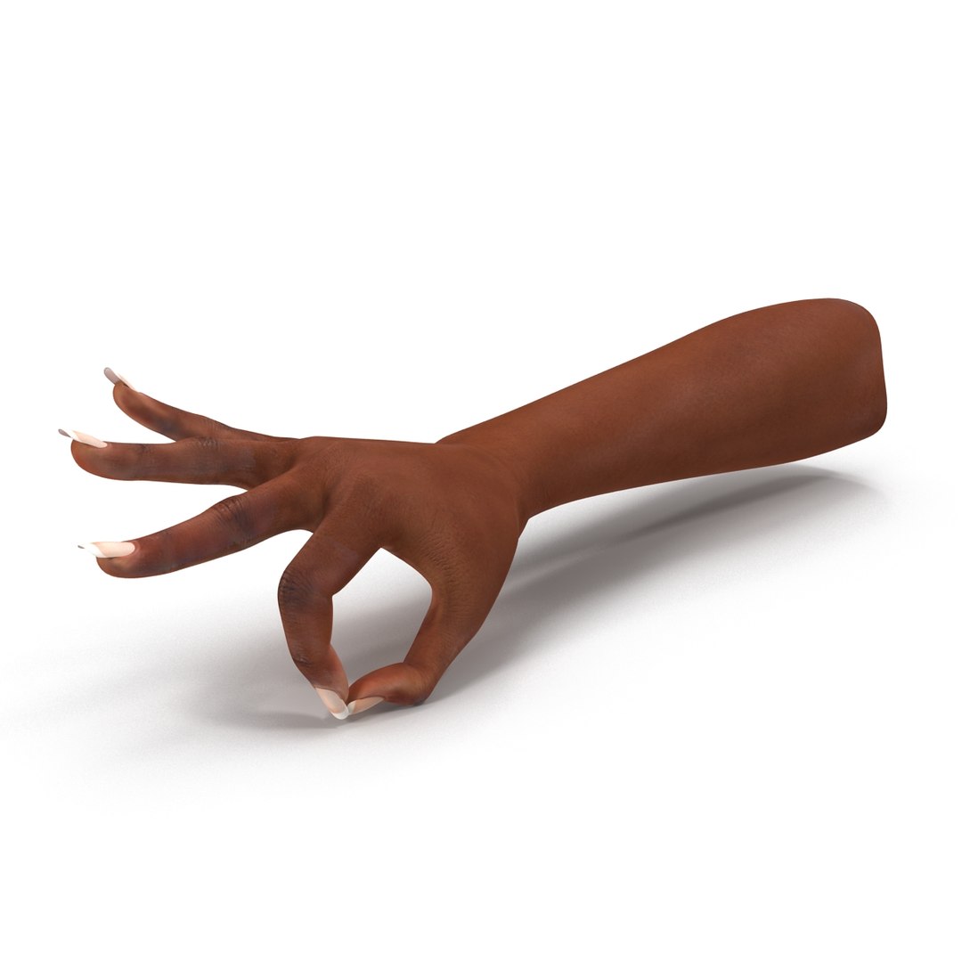 3d female hand african american model
