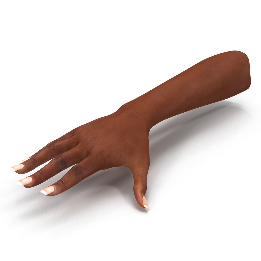 3d female hand african american model