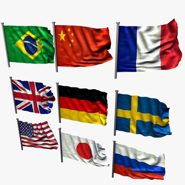 3d model of realisticly deformed flags