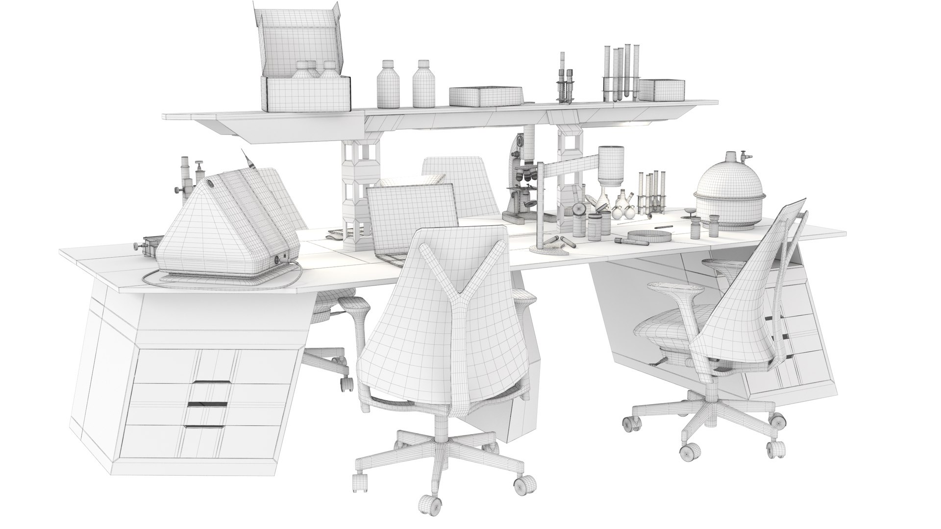 Modern Sci-Fi Lab Workplace 3D Model - TurboSquid 2086364
