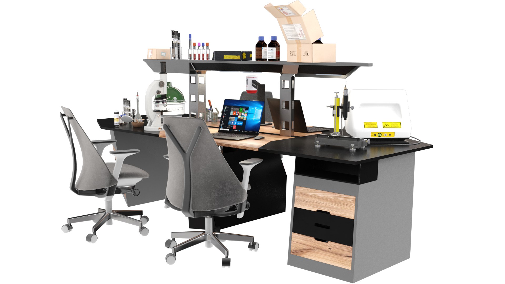 Modern Sci-Fi Lab Workplace 3D Model - TurboSquid 2086364
