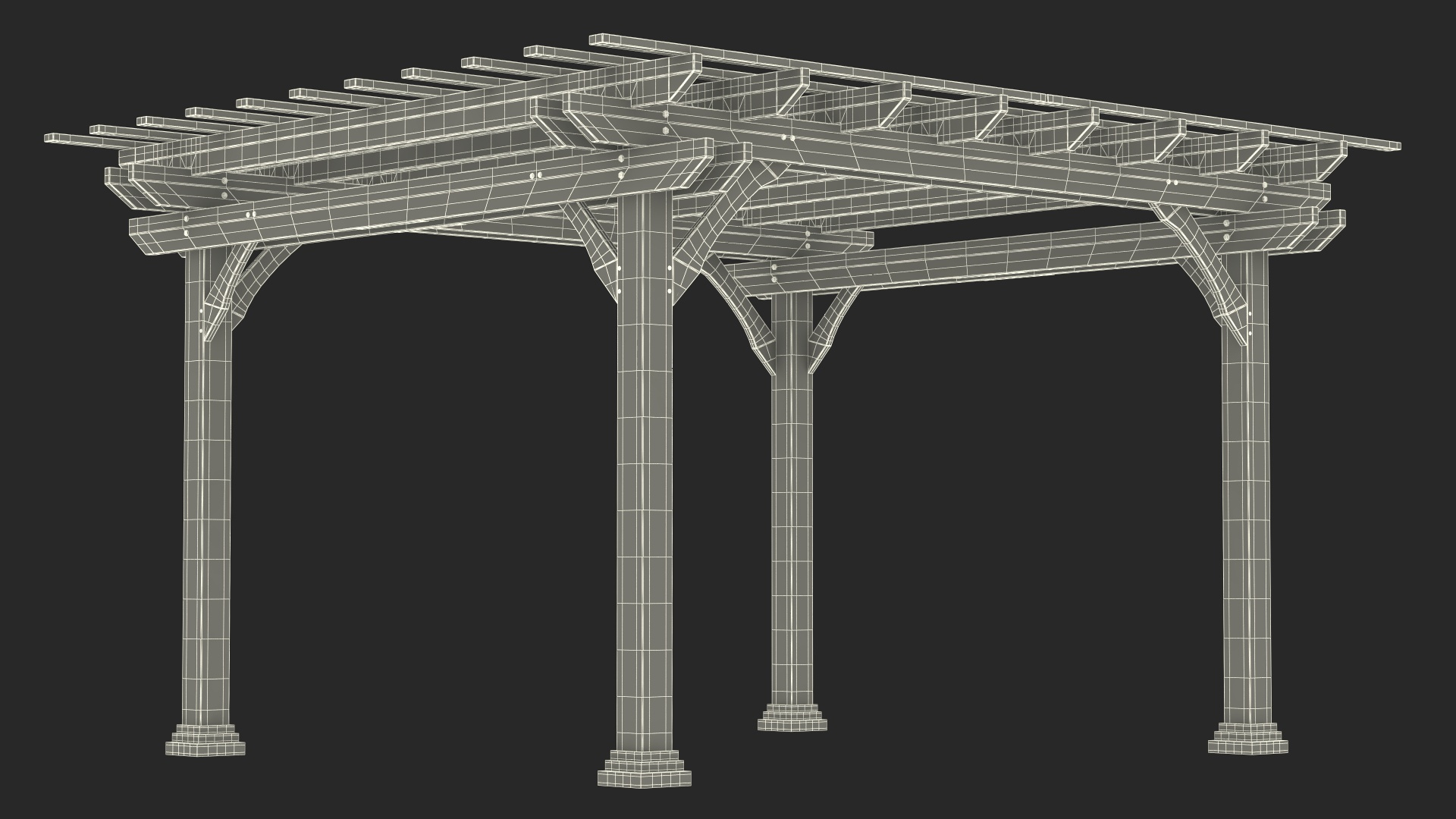Natural Wooden Pergola 3D Model - TurboSquid 2070427