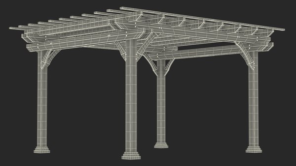 modelo 3d Natural Wooden Pergola - TurboSquid 2070427