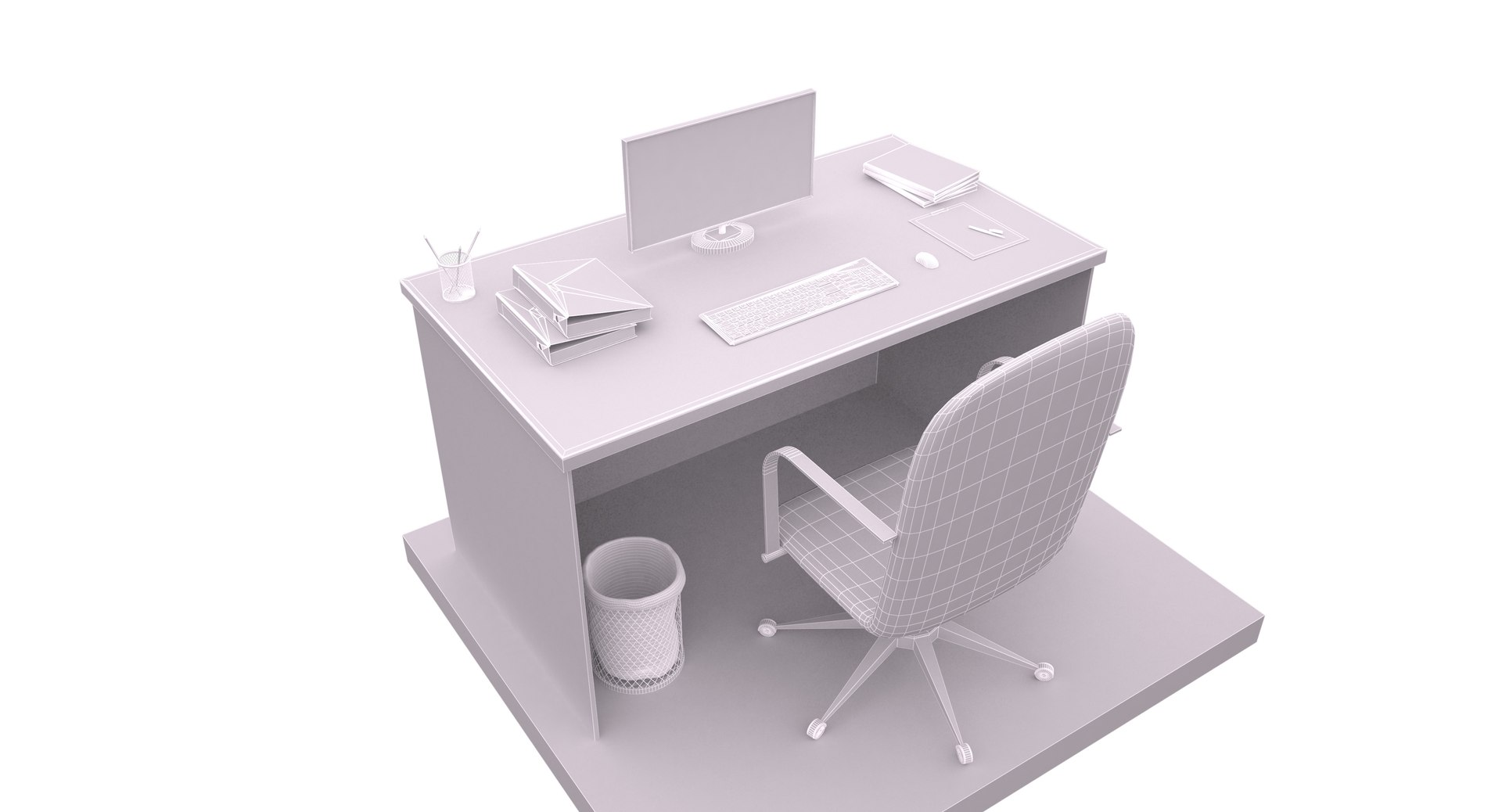 Desk Office Items Model - TurboSquid 1222557