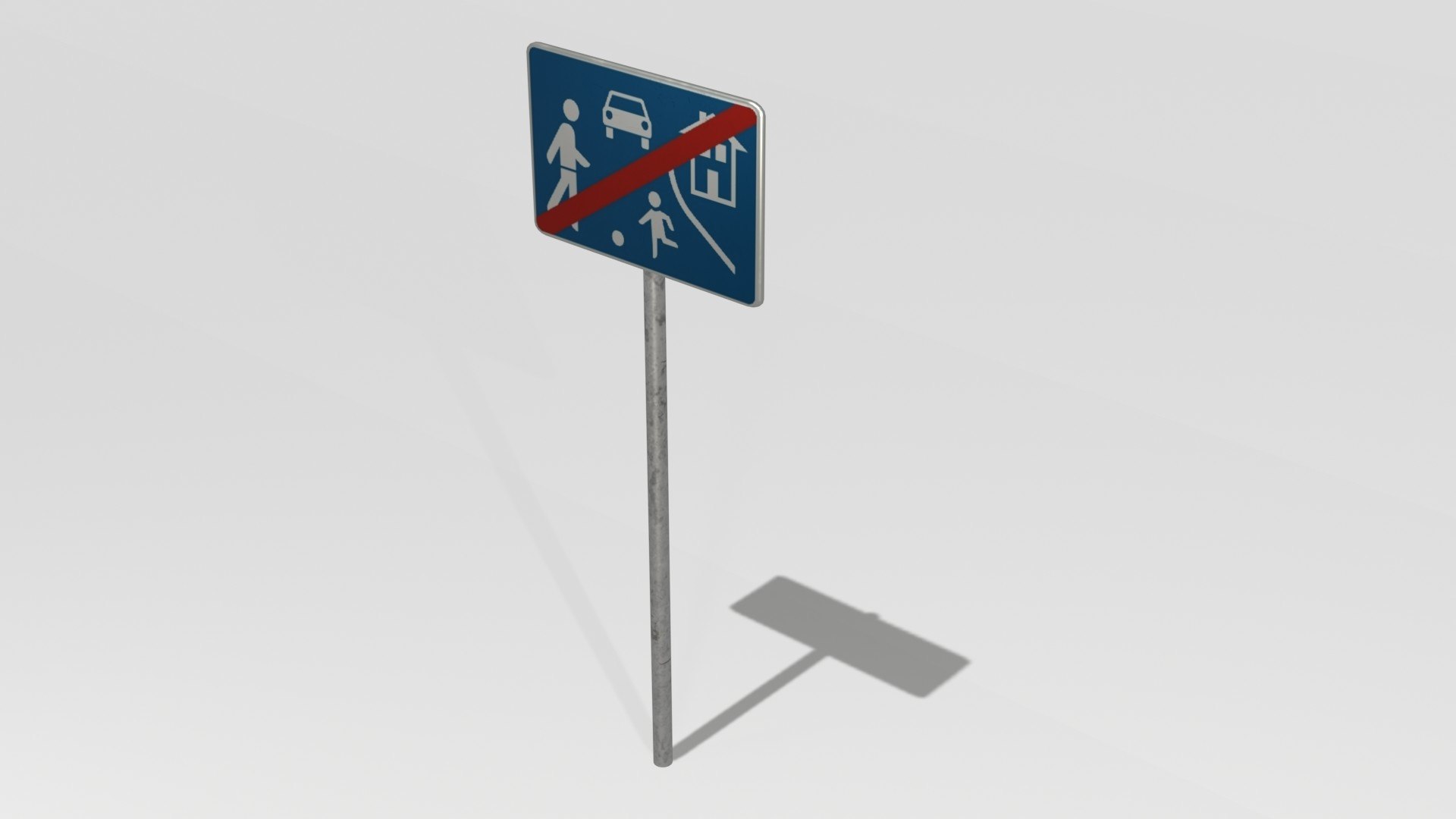 3D Model Traffic Sign End Of Residential Area - TurboSquid 2144304