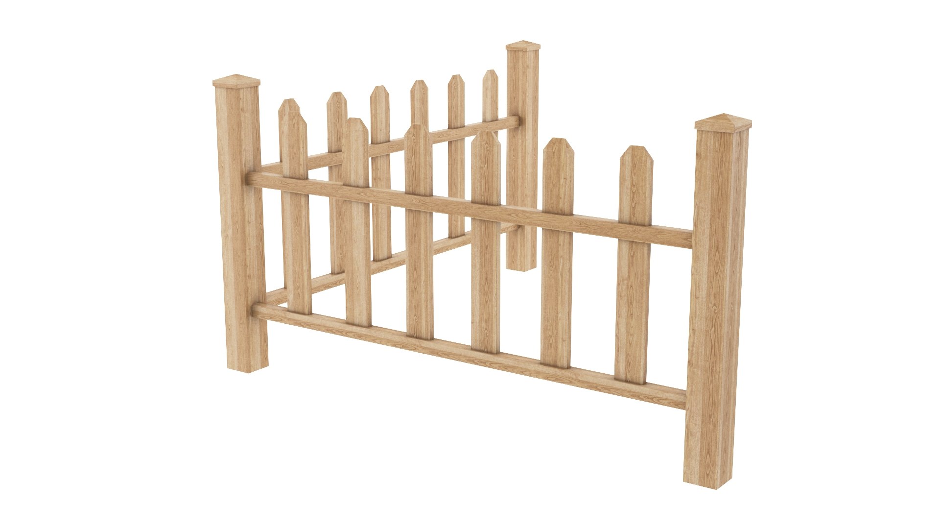 Wooden Fence 3D Model - TurboSquid 1605463