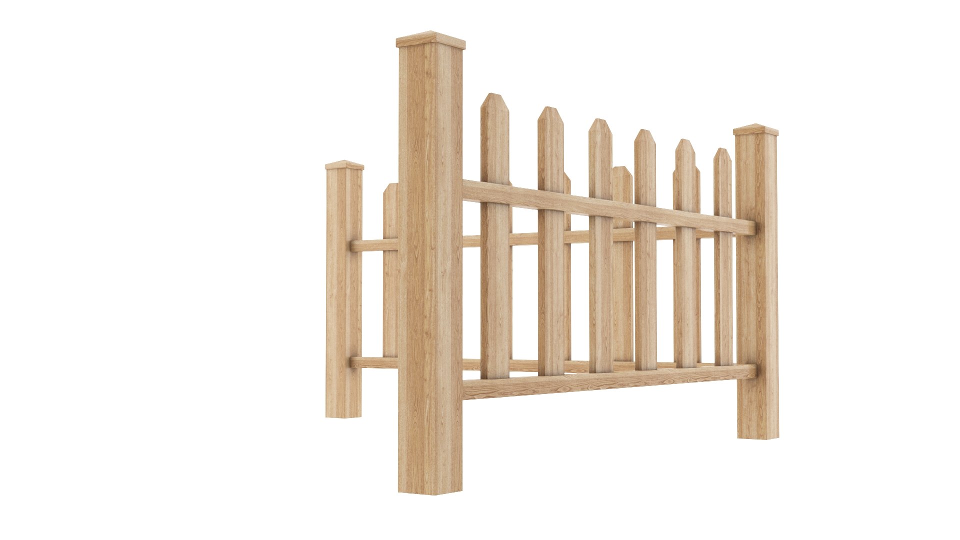 Wooden Fence 3D Model - TurboSquid 1605463