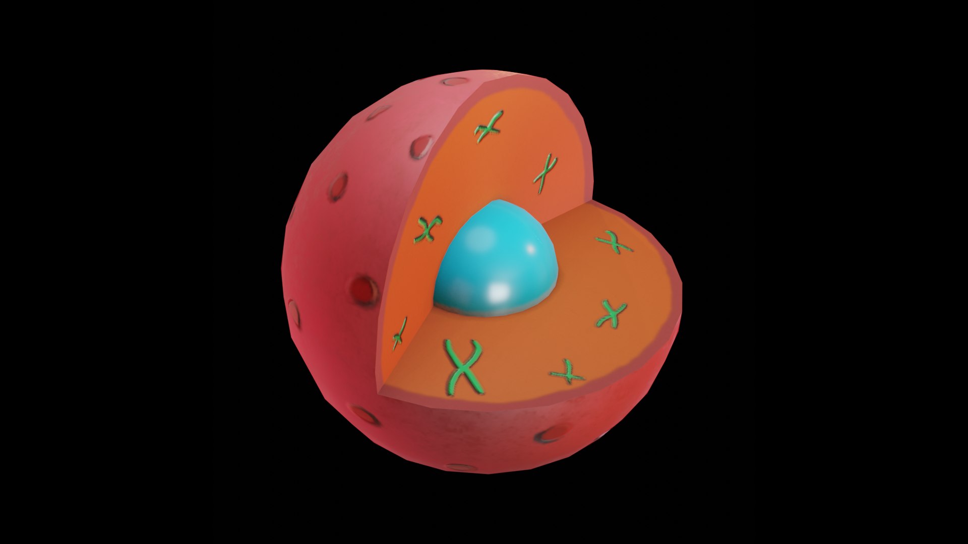 3D model CELL NUCLEUS Low-poly 3D model - TurboSquid 2129366